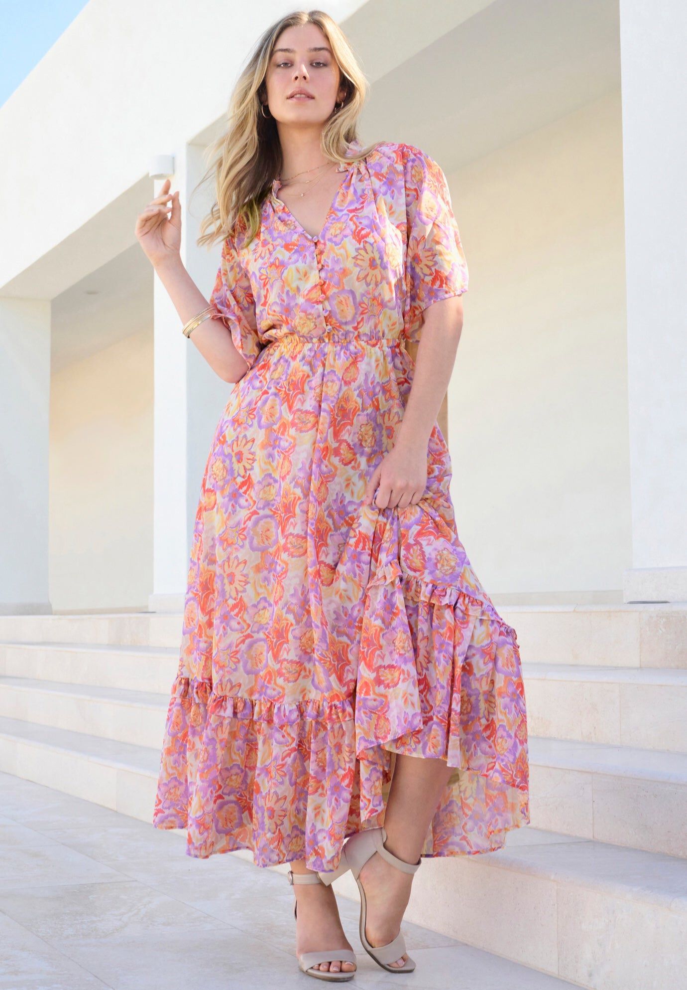 Tiered Ruffle Dress | OneStopPlus