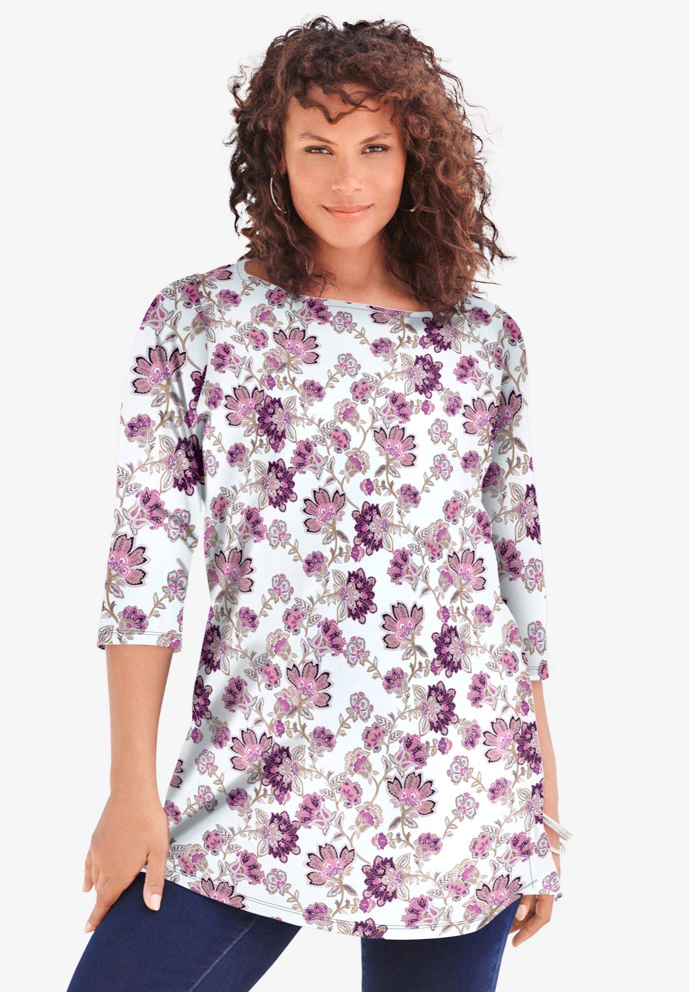 Plus Size 3/4 Sleeve Tops & T-Shirts for Women | OneStopPlus