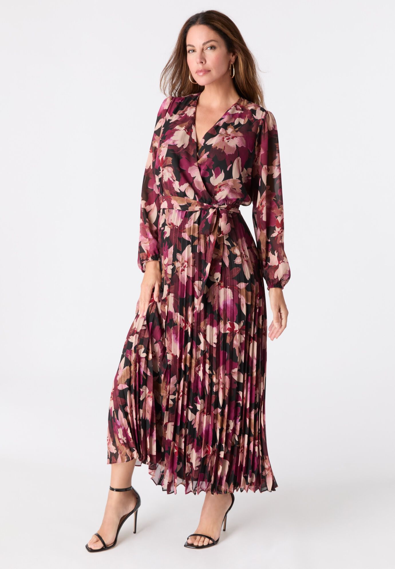 Pleated Chiffon Maxi Dress | OneStopPlus
