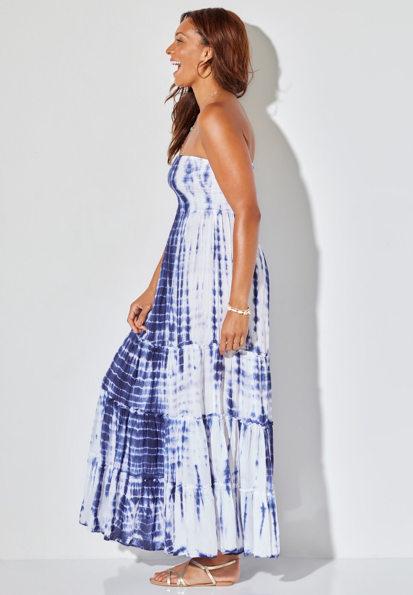 Strapless Smocked Maxi Dress Cover Up | OneStopPlus