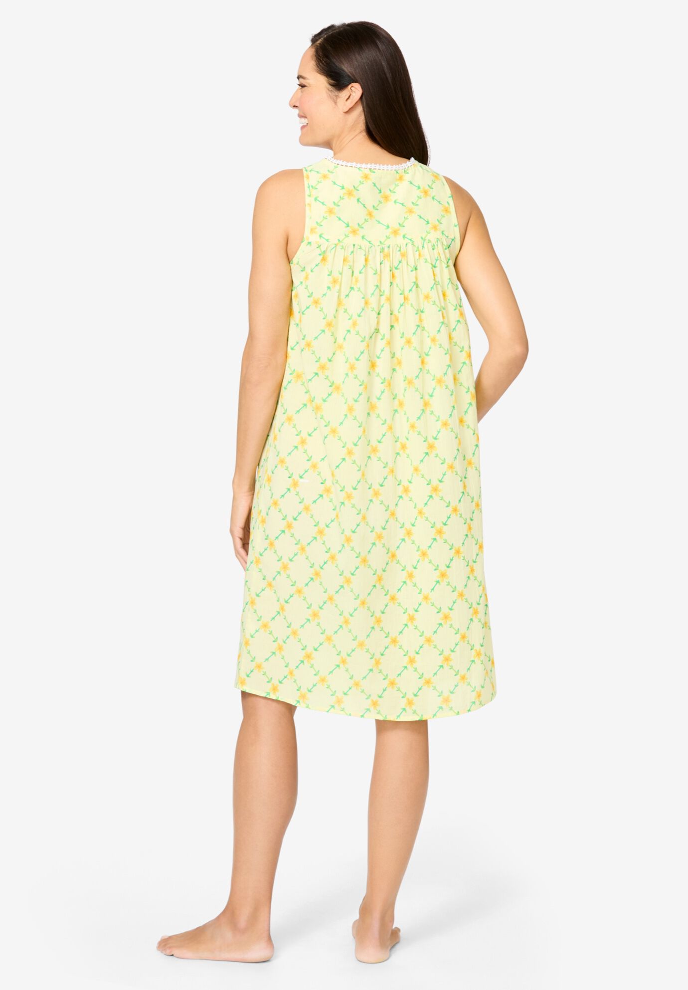 Sleeveless Button Front Night Gown | OneStopPlus