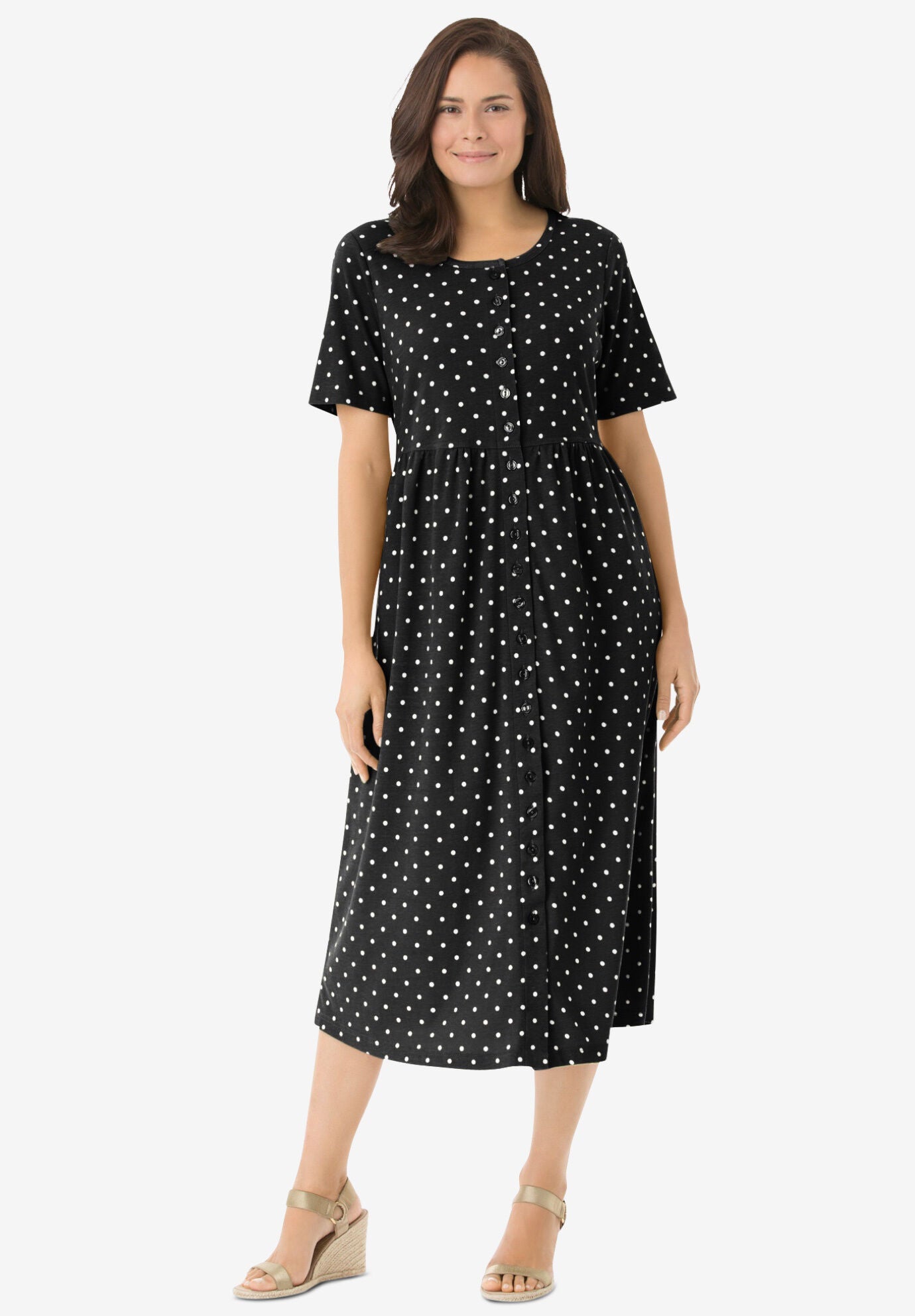 Button-Front Essential Dress | OneStopPlus