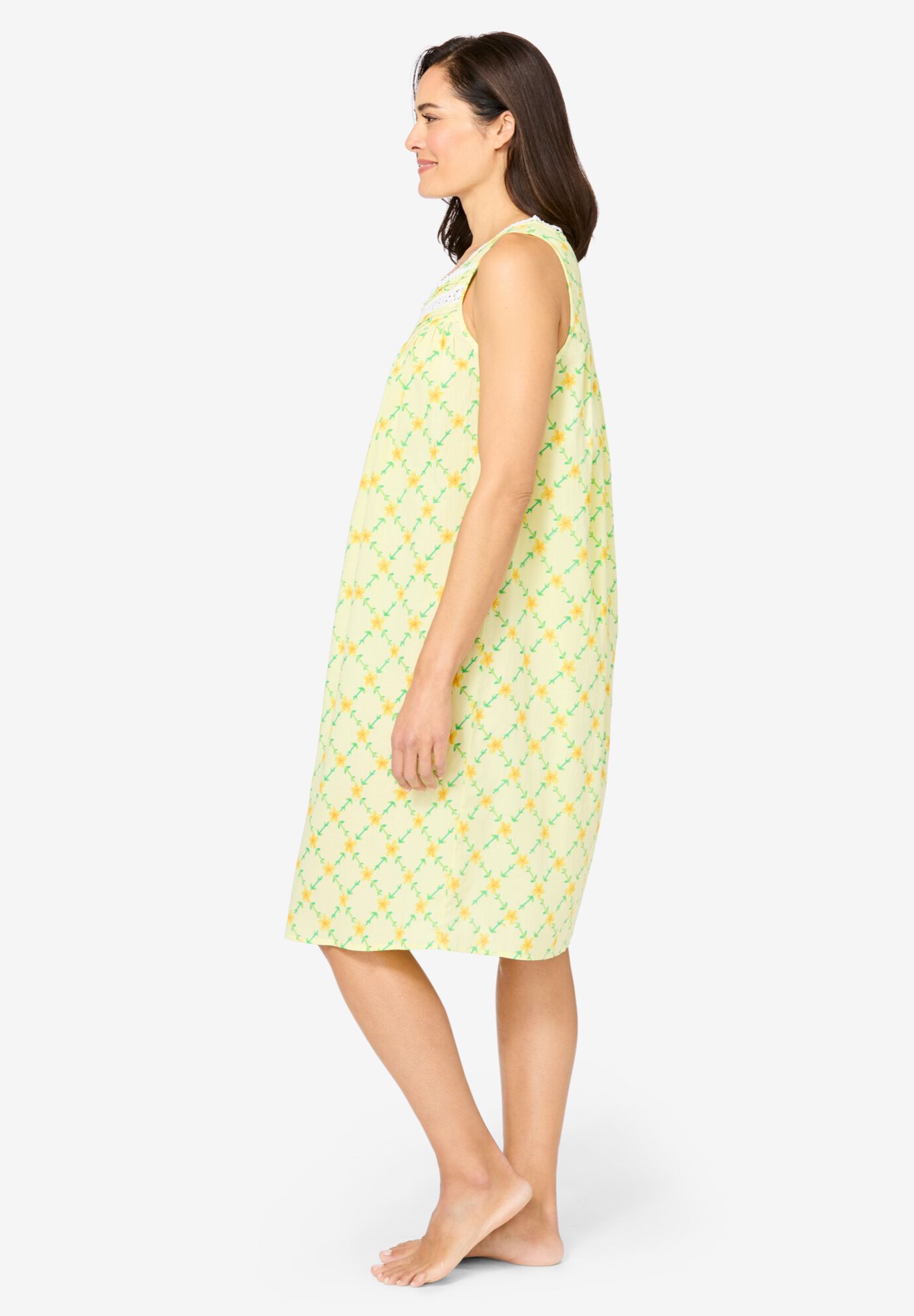 Sleeveless Button Front Night Gown | OneStopPlus