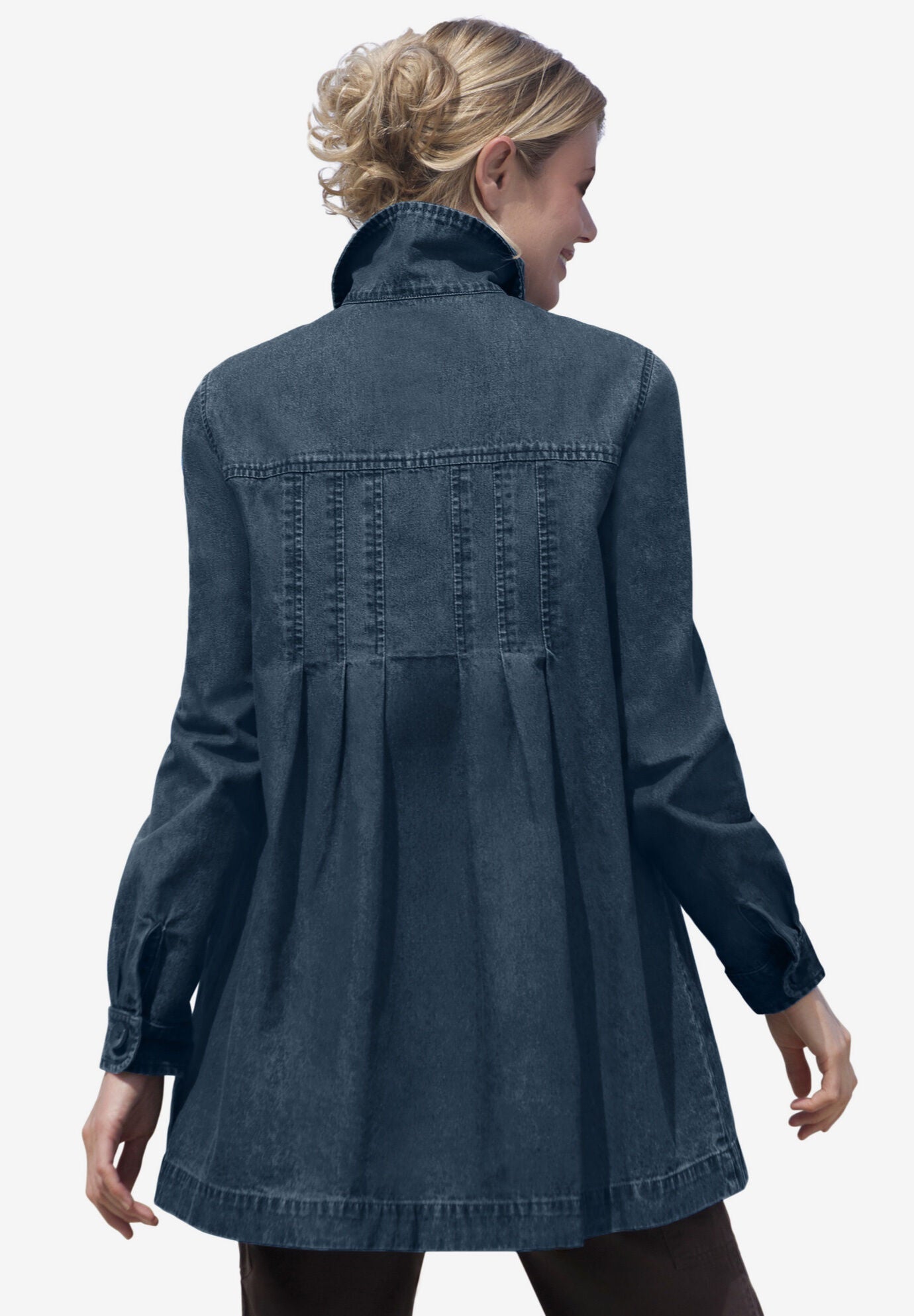 Pleat-Back Denim Jacket | OneStopPlus