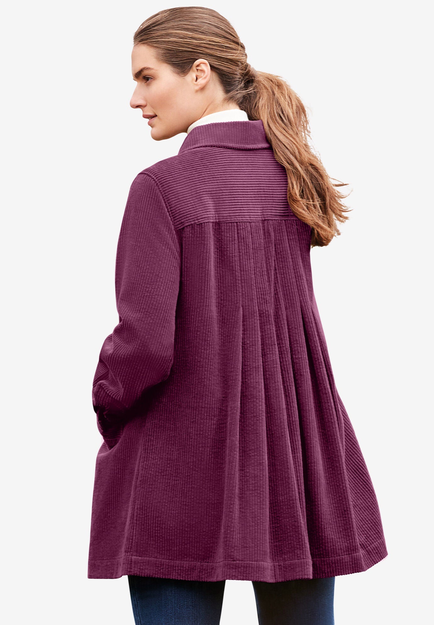 Pleat-Back Corduroy Jacket | OneStopPlus