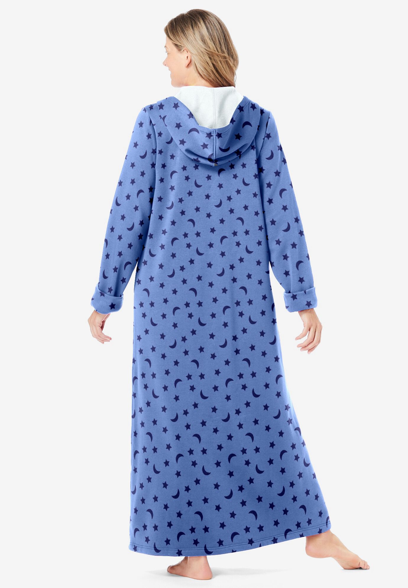 Long Hooded Fleece Sweatshirt Robe | OneStopPlus
