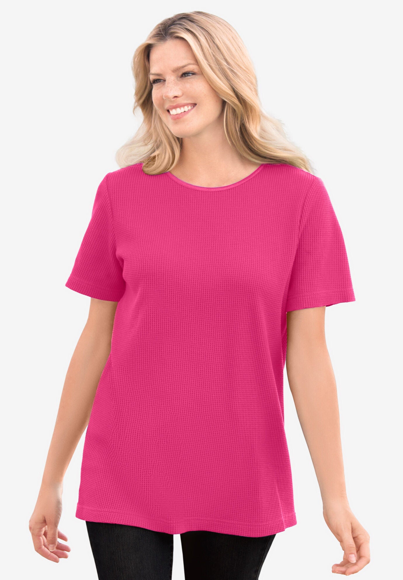 Thermal Short-Sleeve Satin-Trim Tee | OneStopPlus