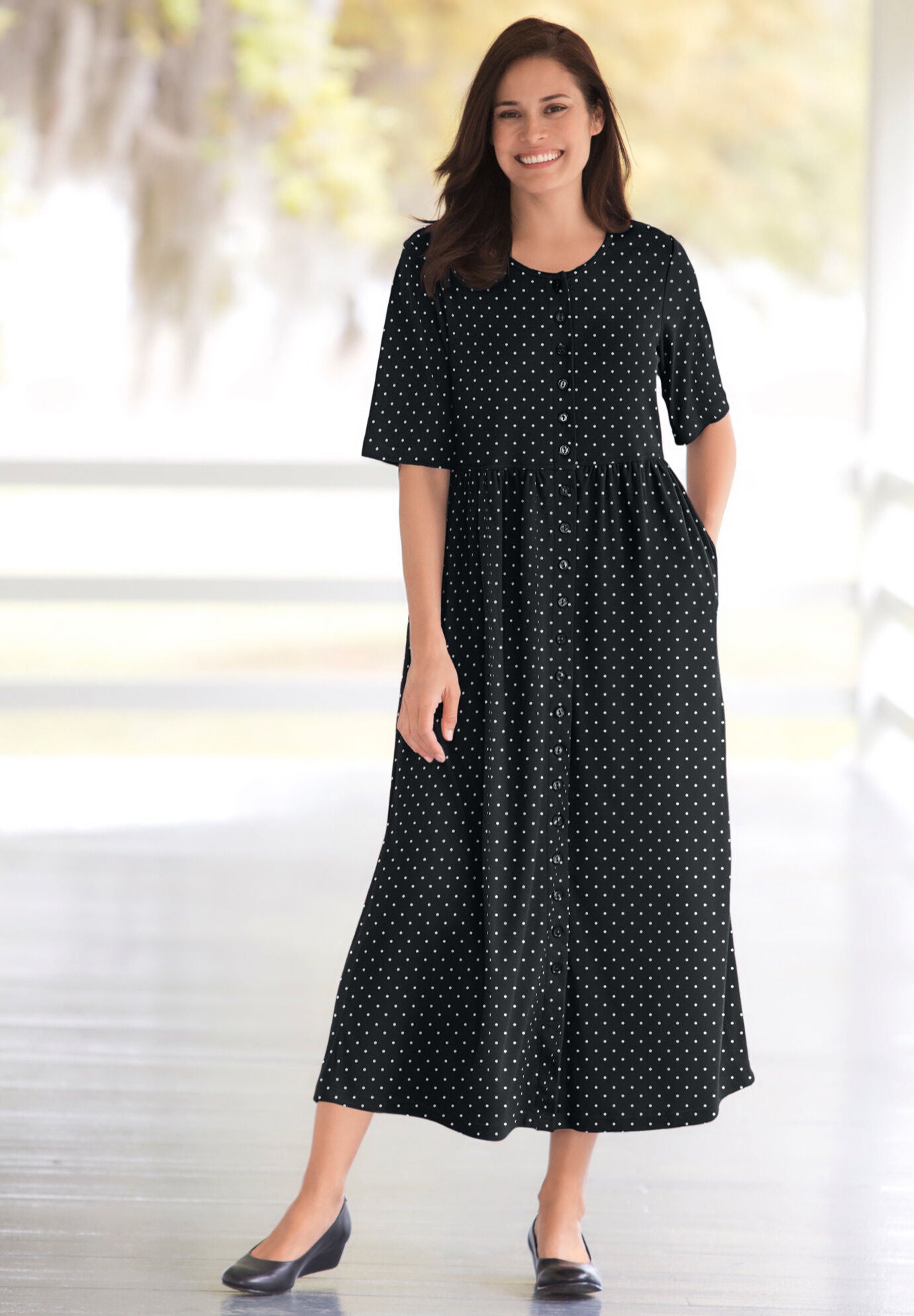 Button-Front Essential Dress | OneStopPlus