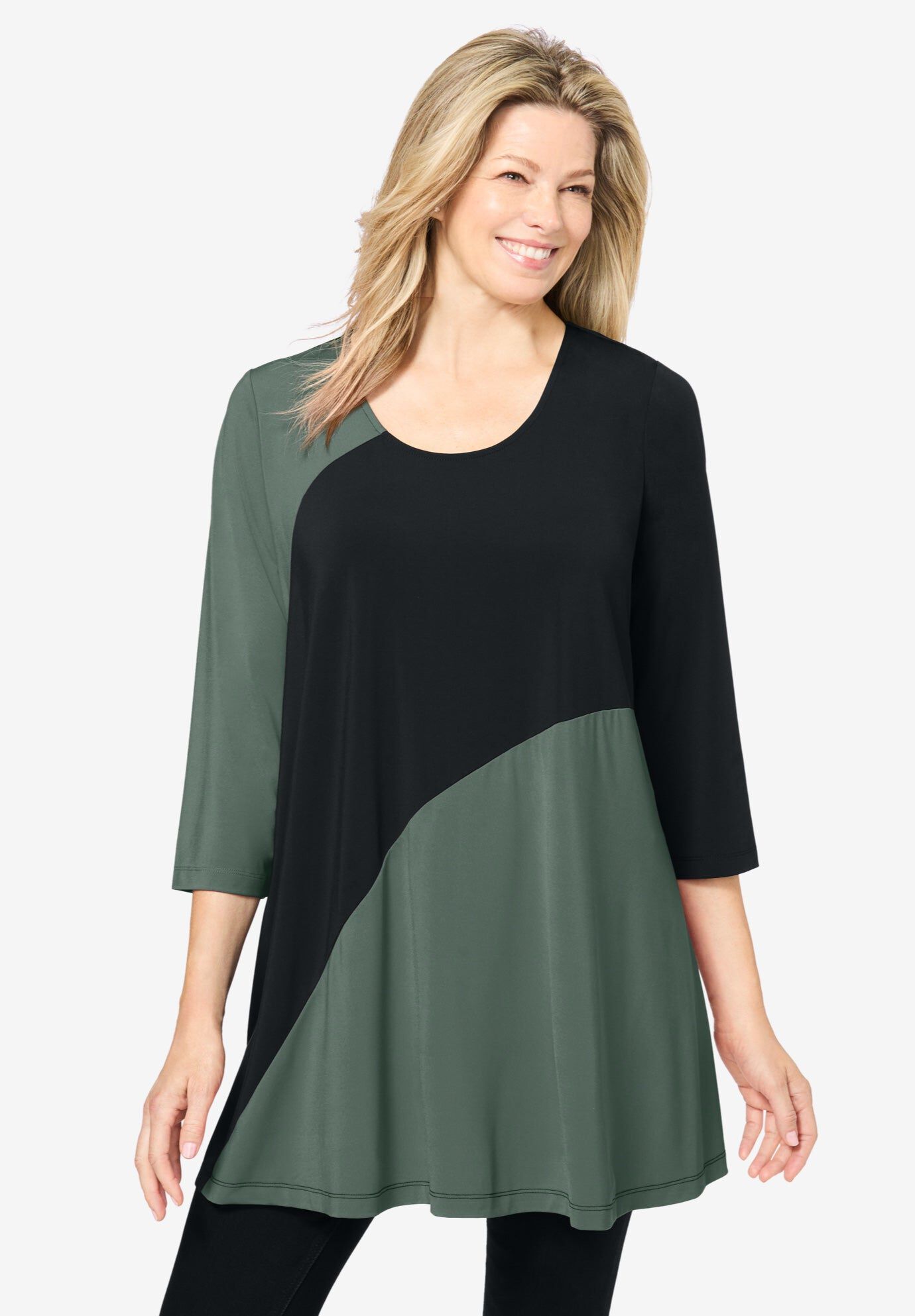 Knit Colorblock Tunic | OneStopPlus