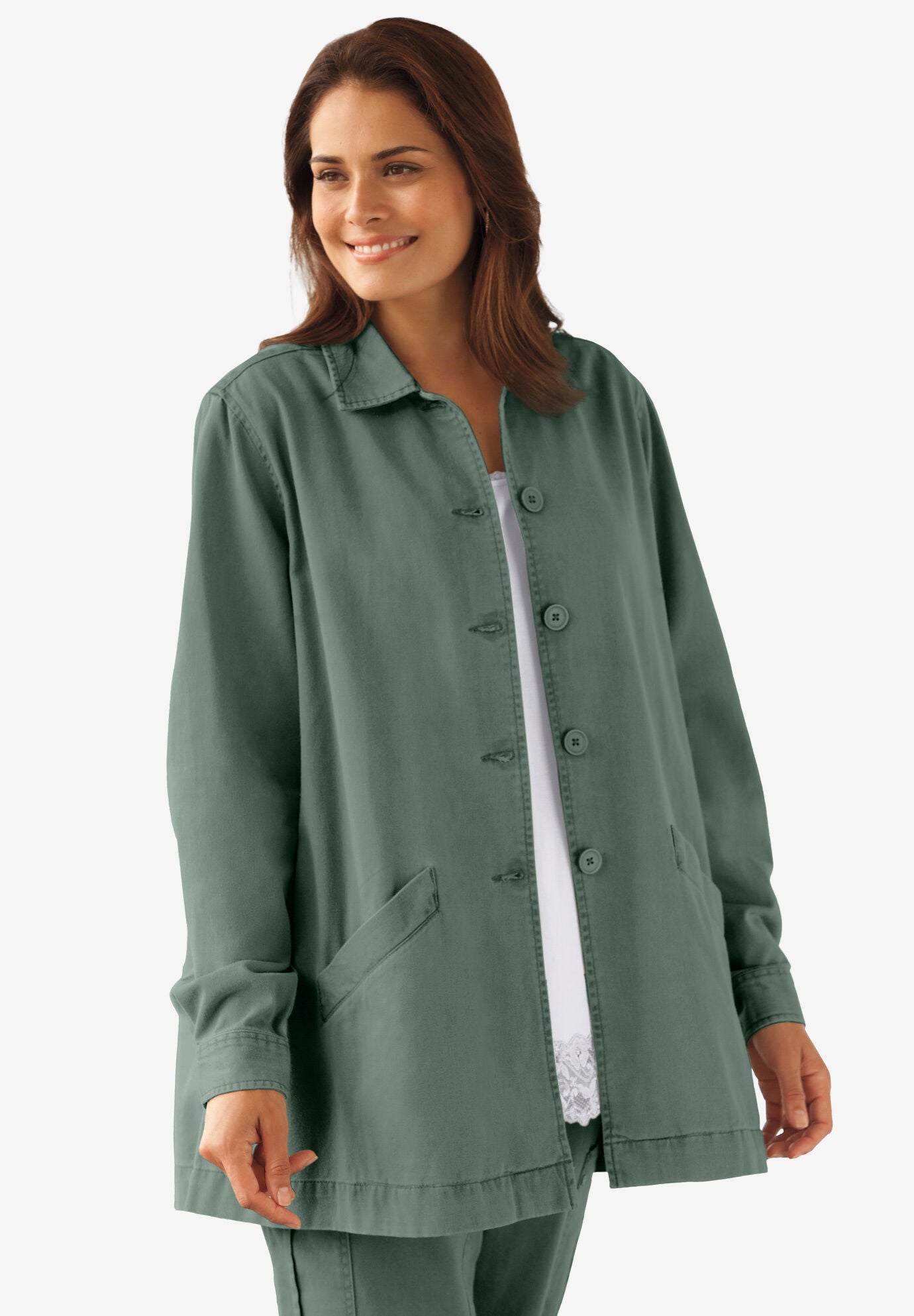 Pleat-Back Denim Jacket | OneStopPlus