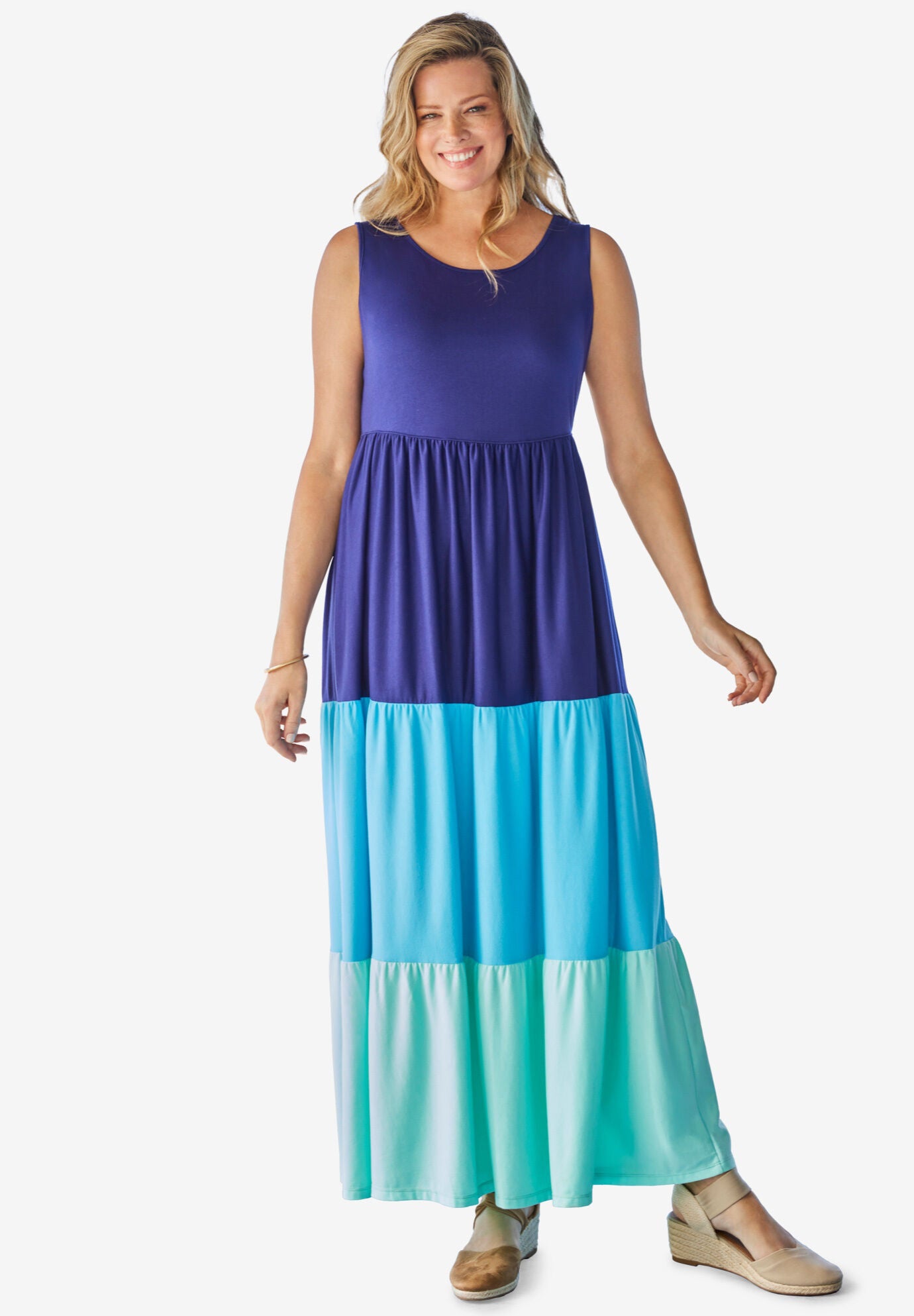 Colorblock Tiered Dress | OneStopPlus