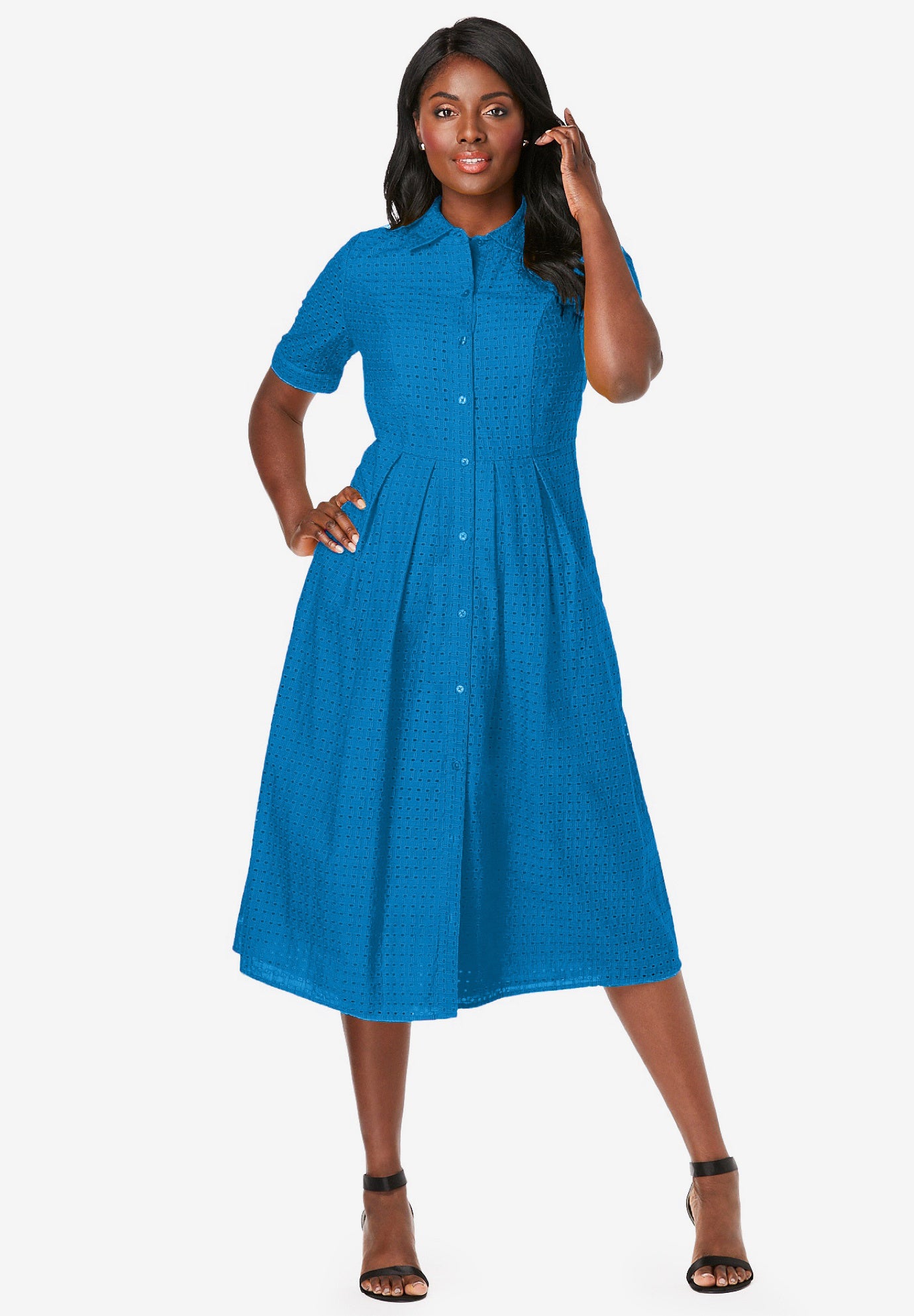 Eyelet Shirt Dress | OneStopPlus