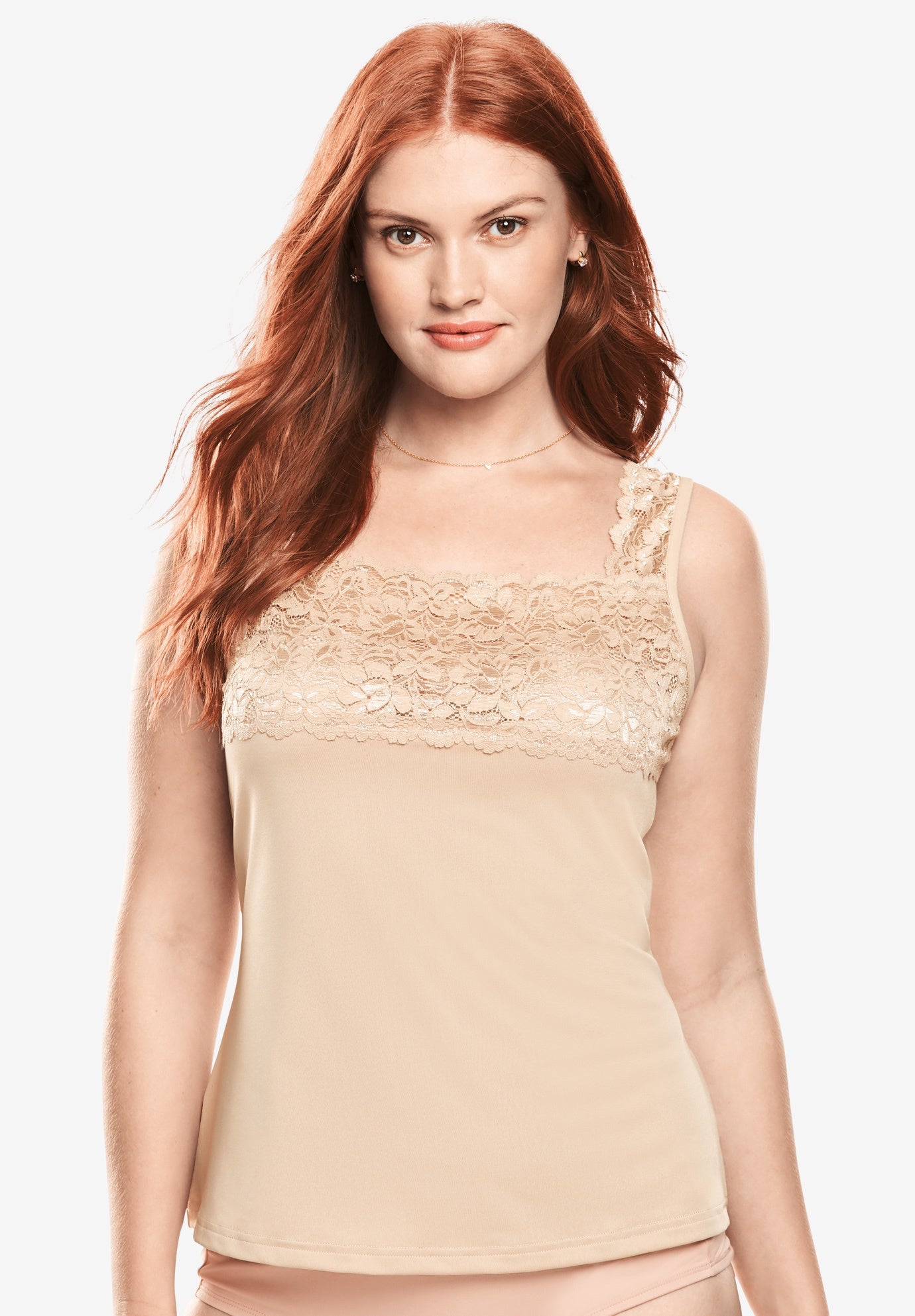 Silky Lace-Trimmed Camisole | OneStopPlus