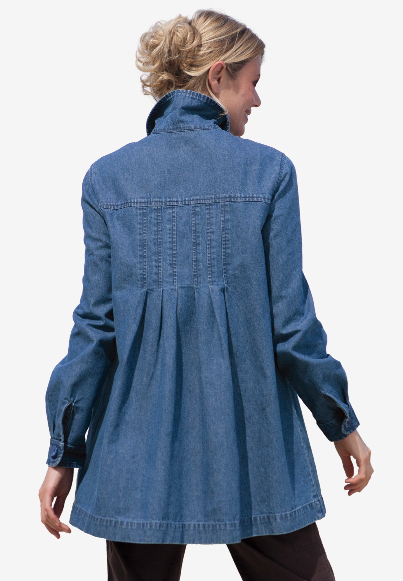 Pleat-Back Denim Jacket | OneStopPlus